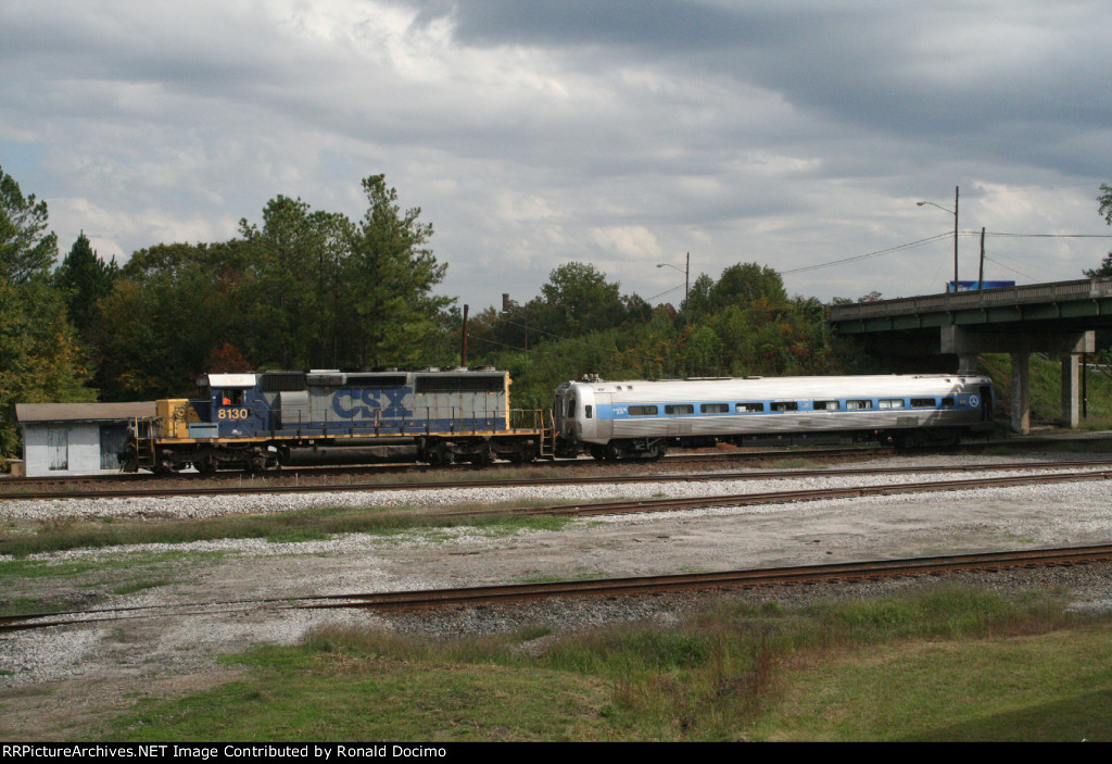 CSX SD40-2 8130 with DOT Car